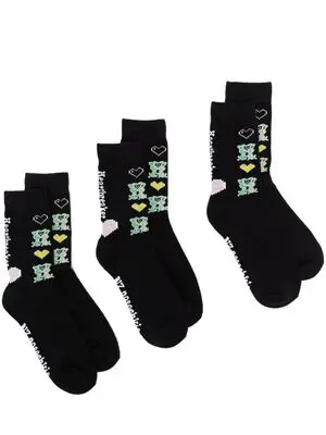 Natasha Zinko Three-pack Knitted Crew Socks - Black