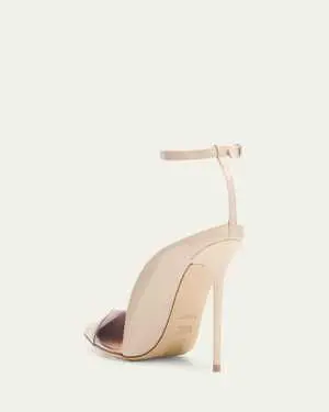 MALONE SOULIERS Malia Patent Leather Pumps With Ankle Strap