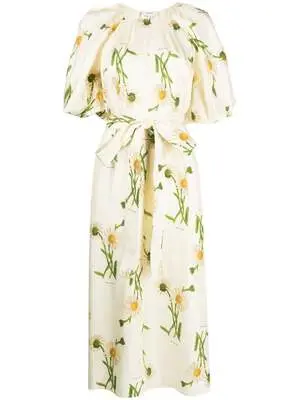 OROTON Floral Print Silk Dress