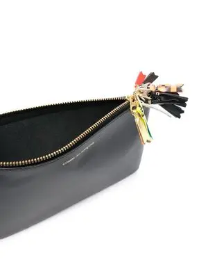Comme Des Garçons Zip-detailing Leather Pouch - Black