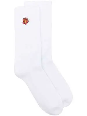 Kenzo Intarsia-logo Ankle Socks - White