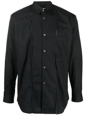Comme Des Garçons Mesh-panelled Long-sleeve Shirt