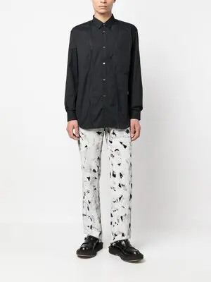 Comme Des Garçons Mesh-panelled Long-sleeve Shirt
