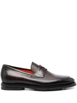 Santoni Almond Toe Loafers