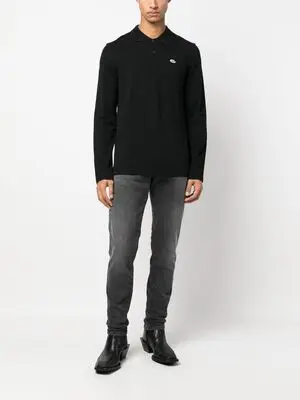 DIESEL® T-smith Long-sleeve Polo Shirt - Black