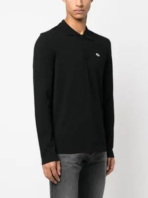 DIESEL® T-smith Long-sleeve Polo Shirt - Black
