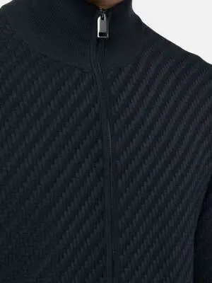 Brioni Embossed-finish Zip-up Jumper