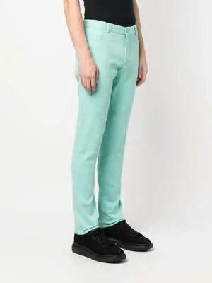 Philipp Plein Straight-leg Trousers With Skull Embroidery - Blue