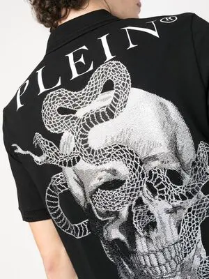 Philipp Plein Snake-logo Polo Shirt - Black