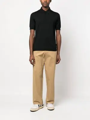 GOES BOTANICAL Merino-wool Polo Shirt - Black