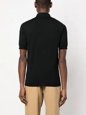 GOES BOTANICAL Merino-wool Polo Shirt - Black