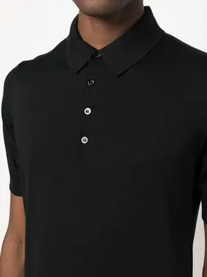 GOES BOTANICAL Merino-wool Polo Shirt - Black