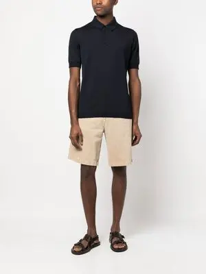GOES BOTANICAL Merino-wool Polo Shirt - Blue