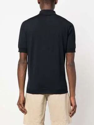 GOES BOTANICAL Merino-wool Polo Shirt - Blue