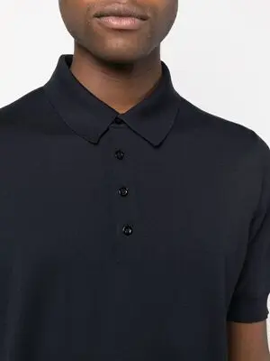 GOES BOTANICAL Merino-wool Polo Shirt - Blue
