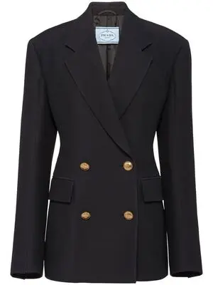 Prada Double-breasted Tricotine Jacket