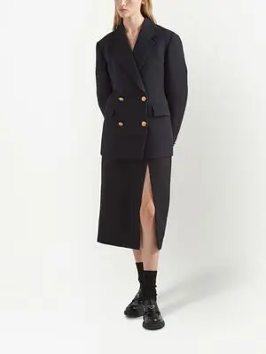 Prada Double-breasted Tricotine Jacket