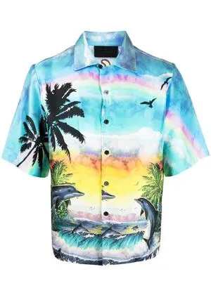 Philipp Plein Graphic-print Silk Shirt