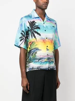 Philipp Plein Graphic-print Silk Shirt