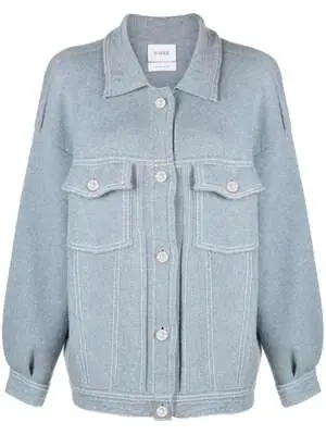 BARRIE Contrast-stitching Jacket - Blue