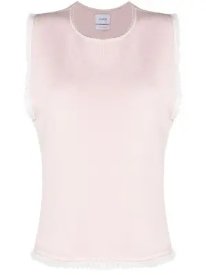 BARRIE Fringe-trim Top - Pink