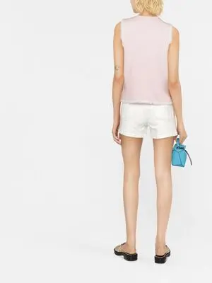 BARRIE Fringe-trim Top - Pink