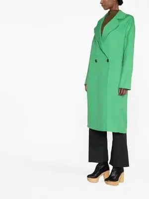 Stella McCartney Double-breasted Wool Coat - Green