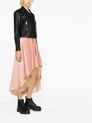 Pinko Cropped Leather Biker Jacket