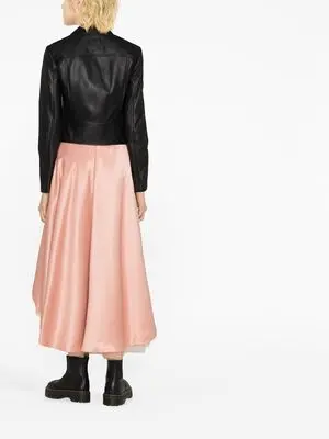 Pinko Cropped Leather Biker Jacket