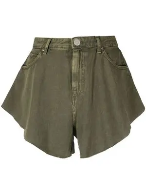 Pinko Acid-wash Raw-cut Denim Shorts