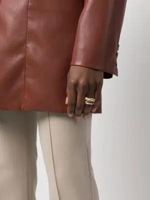 FERRAGAMO Gancini Crystal Ring - Gold