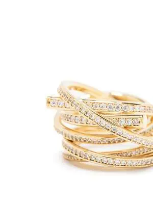 FERRAGAMO Gancini Crystal Ring - Gold