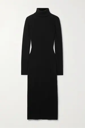 REFORMATION Robin Ribbed Stretch-modal Turtleneck Midi Dress