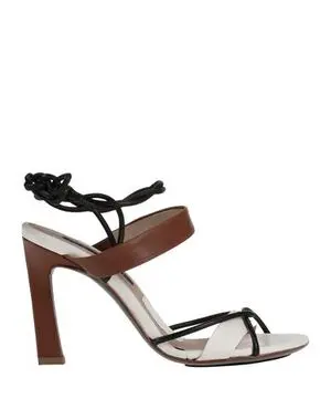 Malloni Leather Stiletto Sandals White