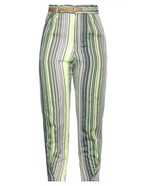 WHITE SAND Striped Tapered Trousers - Green