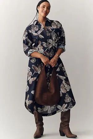 Maeve The Soren Long-Sleeve Shirt Dress Dark Navy