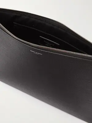 Saint Laurent Pebble-grain Leather Pouch