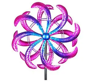 EXHART Metallic Metal Double Spinner Pinwheel Stake