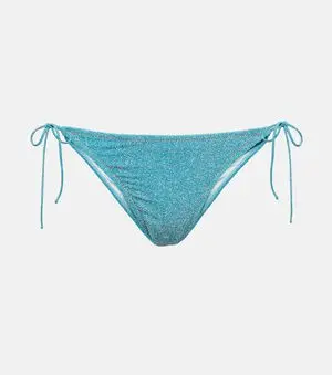 REINA OLGA Miami Lurex® Bikini Bottom - Blue