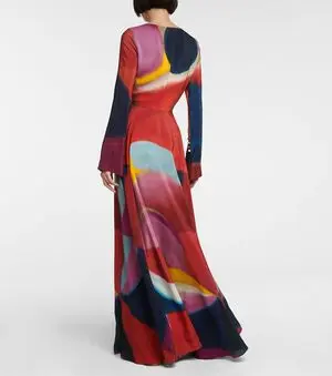 Chloé Printed Silk Maxi Dress