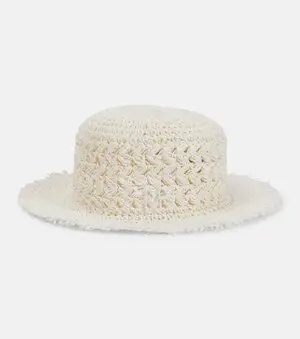 Ruslan Baginskiy Paper Straw Bucket Hat - White