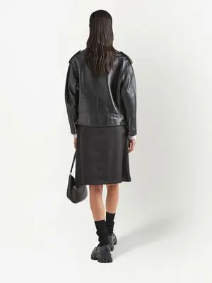 Prada Triangle-plaque Leather Jacket