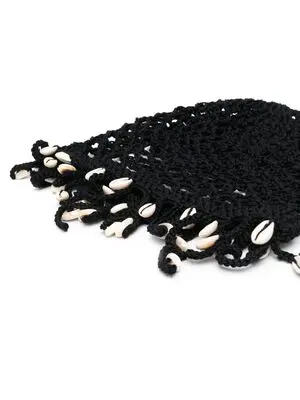 Alanui Crochet Knit Cowrie Shell Embellished Hat