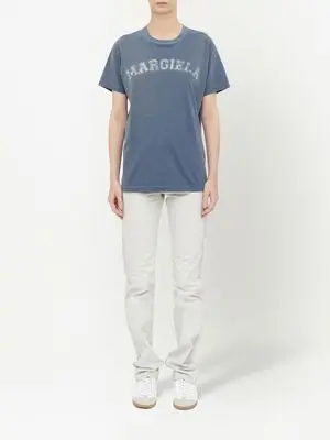 MAISON MARGIELA Logo-print Jersey T-shirt - Blue