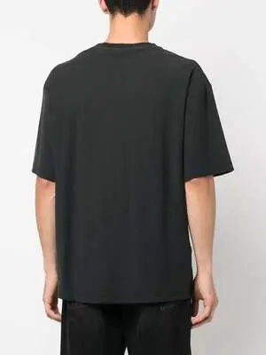 Acne Studios Graphic Print Cotton-hemp Blend T-shirt - Black