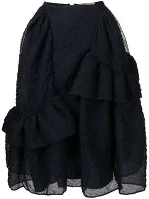 Cecilie Bahnsen Textured Tiered Midi Skirt