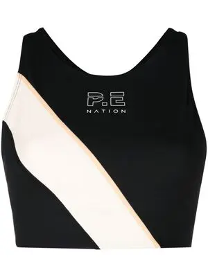 P.E Nation Panelled Logo-print Sports Bra
