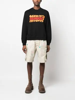 Dsquared2 Paint Splatter Cargo Shorts
