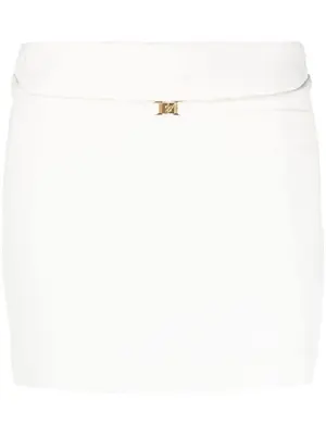 Blumarine Belted Mini Skirt - White