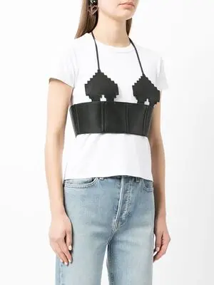 Natasha Zinko Leather Pixel Heart Top